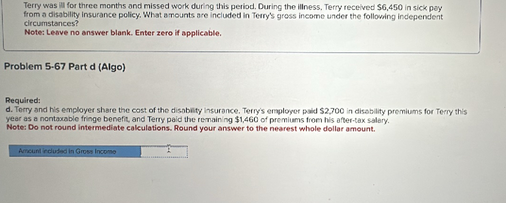 Terry Was Ill for Three Months and Missed Work During This Period ...