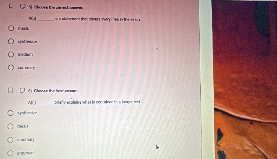 (1) 5) Choose the Correct Answer. A(n) __ Is a Statement That Covers ...