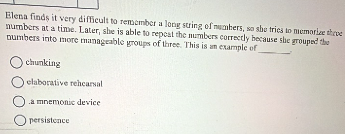 Elena Finds It Very Difficult to Remember Long String of Numbers , so ...