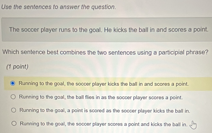 Use Sentences Answer Question. Soccer Player Runs Goal. Kicks Ball ...
