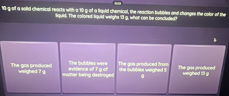 10 G of Solid Chemical Reacts with 10 G of Liquid Chemical, the ...