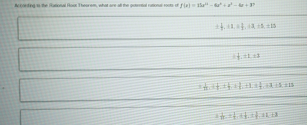 According to Rational Root Theorem, What Potential Rational Roots F(x ...
