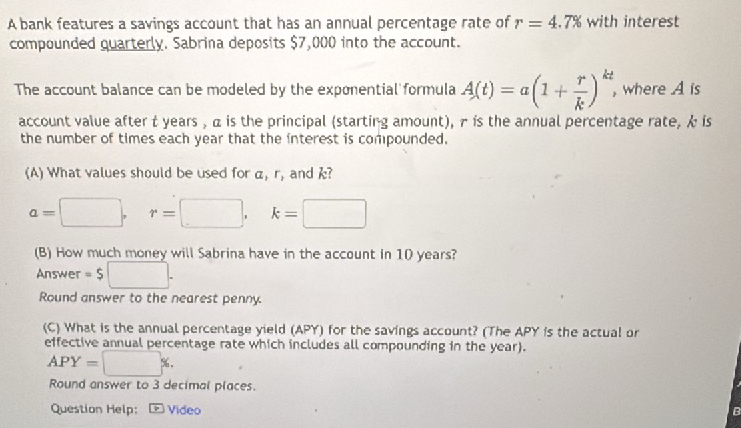 A Bank Features a Savings Account That Has an Annual Percentage Rate of ...