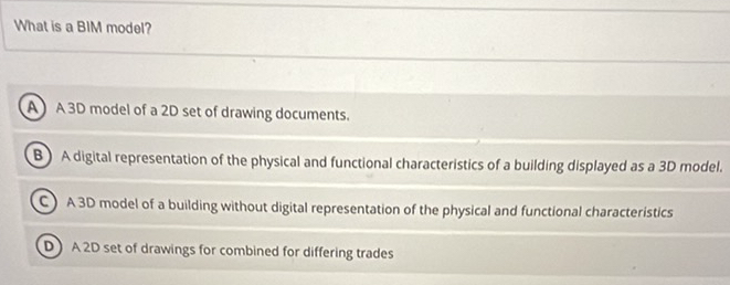 What Is BIM Model? A3D Model of 2D Set of Drawing Documents. B Digital ...