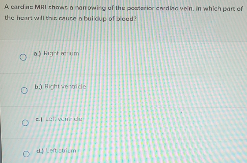 Cardiac MRI Shows Narrowing of the Posterior Cardiac Vein In Which Part ...