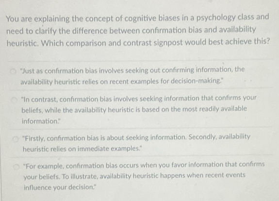 You Explaining Concept Cognitive Biases Psychology Class Need Clarify ...