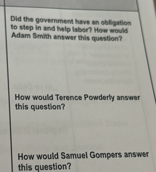 the Government Have Obligation to Step in Help Labor? How Would Adam ...