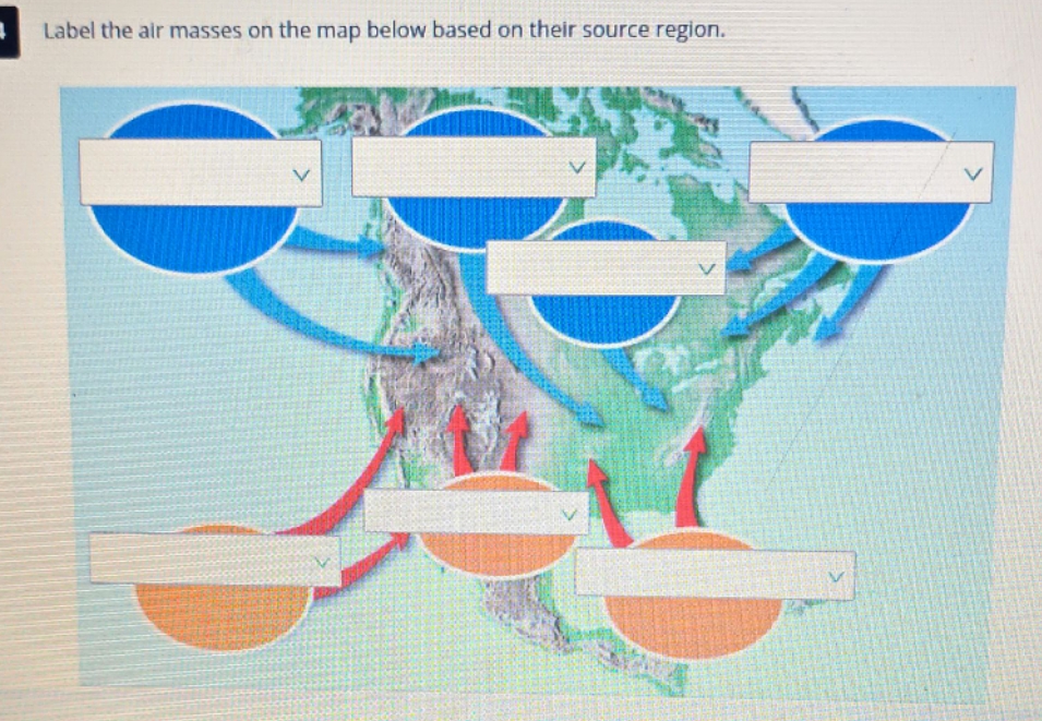 Label the Air Masses on the Map Below Based on Their Source Region ...