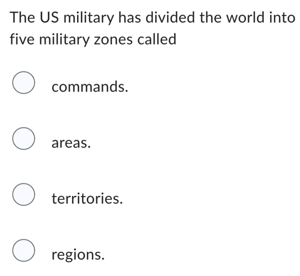 The US Military Divided the World into Five Military Zones Called ...