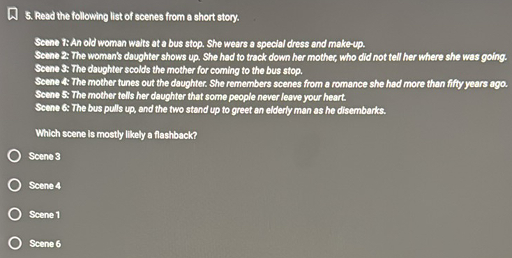 15. Read the Following List of Scenes from a Short Story. Scene 1: An ...