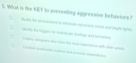 5. What Is the KEY to Preventing Aggressive Behaviors? Modily the ...
