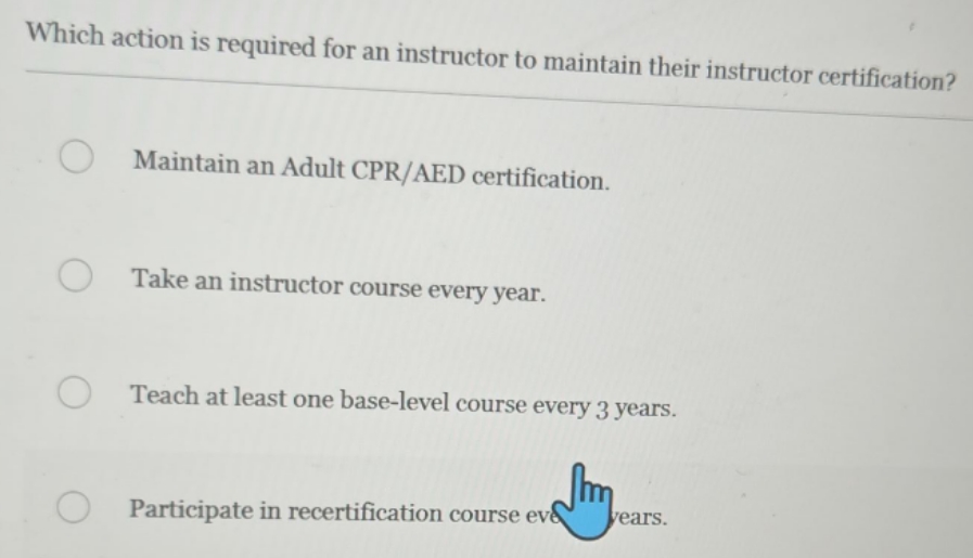 Which Action Is Required for Instructor to Maintain Their Instructor ...