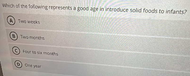 Which the Following Represents Good Age Introduce Solid Foods to ...