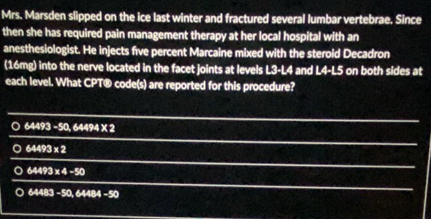 Mrs. Marsden Slipped Ice Last Winter Fractured Several Lumbar Vertebrae ...