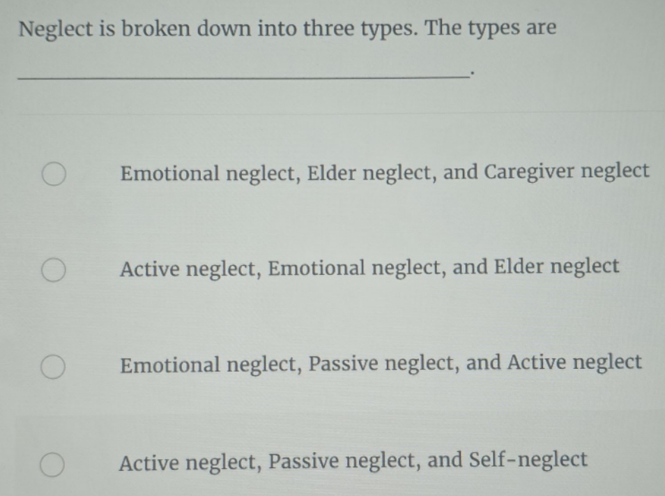 Neglect Is Broken Down into Three Types The Types Are __ Emotional ...