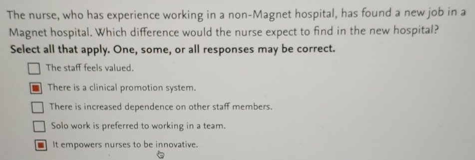 The Nurse, Who Has Experience Working in a Non-Magnet Hospital, Has ...