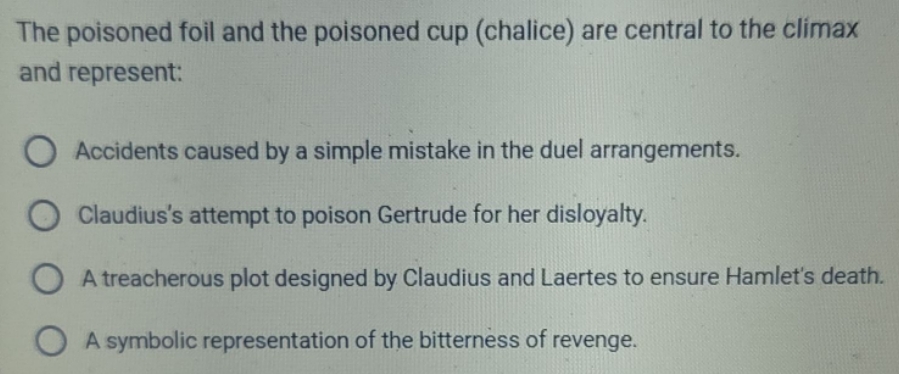 The Poisoned Foil and the Poisoned Cup (chalice) Are Central to the ...