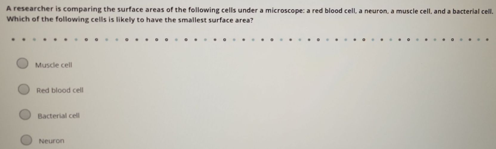A Researcher Is Comparing the Surface Areas of the Following Cells ...