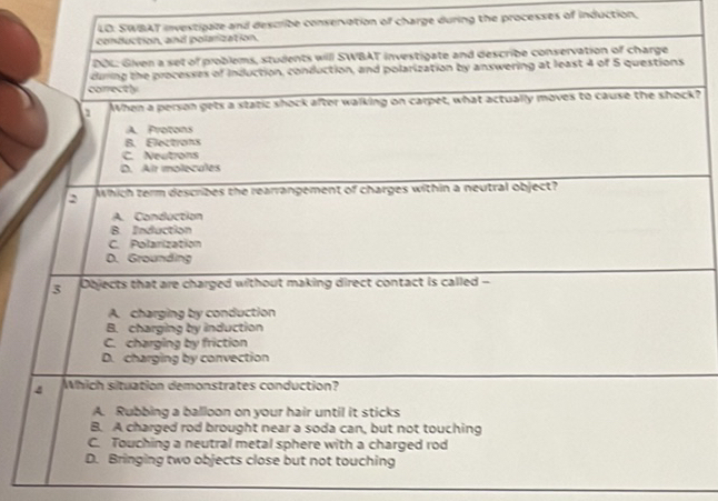 10. SWBAT Invertipate and Descrive Consenation of Charge During the ...