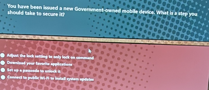 You Issued New Government-owned Mobile Device. What Is Step You Should ...