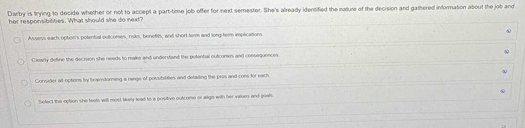Darby Is Trying to Decide Whether or Not to Accept a Part-time Job ...
