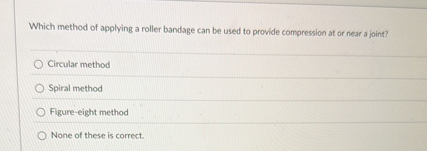 Which Method Applying Roller Bandage Used Provide Compression near ...