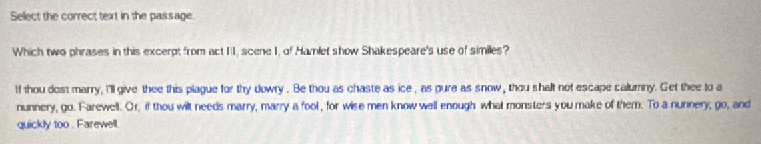 Select the Correct Text in the Passage Which Two Phrases in This ...