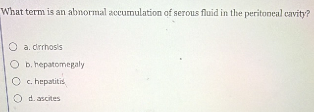 What Term Is an Abnormal Accumulation of Serous Fluid in the Peritoneal ...