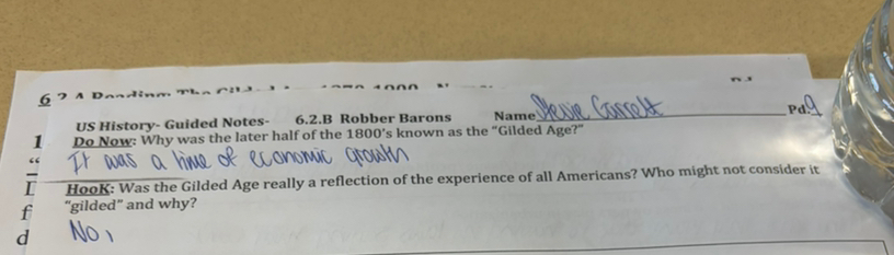US History- Guided Notes- 6.2.B Robber Barons Do Now: Why Was the Later ...