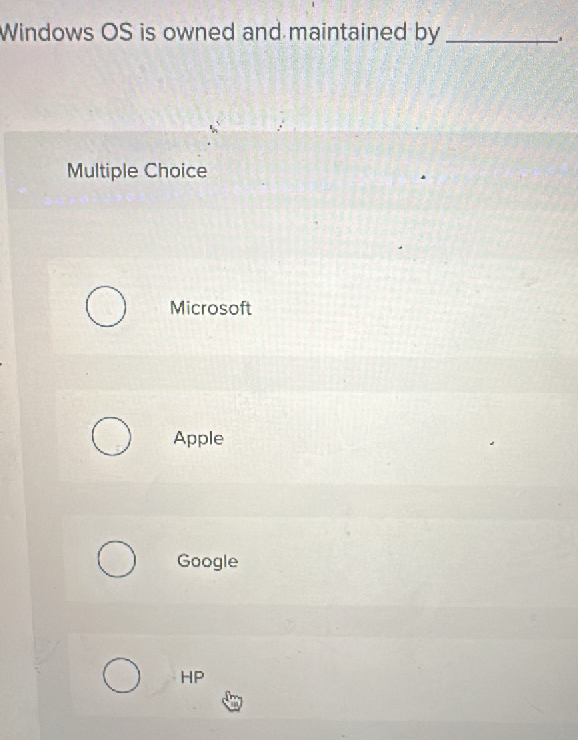 Windows OS Is Owned and Maintained by __ Multiple Choice Microsoft ...